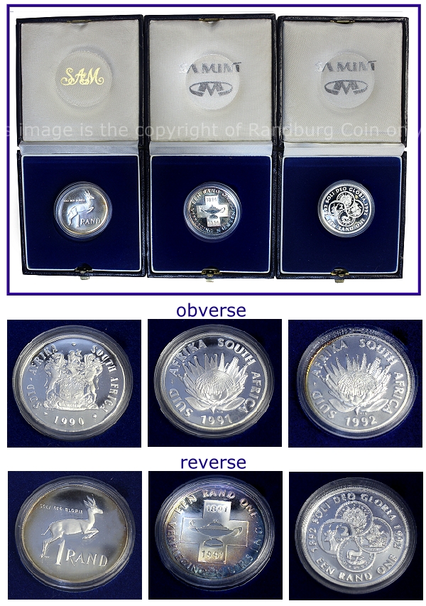 1990 1991 1992 Silver R1 Protea II Decimal Series | RSA - Silver ...