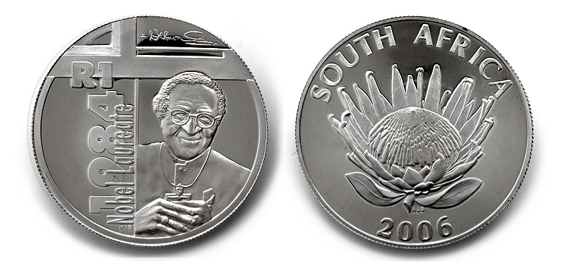 2005 2006 2007 2008 Protea 5 Silver Proof R1 Coins in round capsules ...