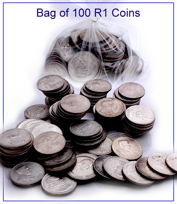 Silver 80 percent R1 RSA Coins 50 and 100 Bag Bulk Offer | RSA - Silver ...