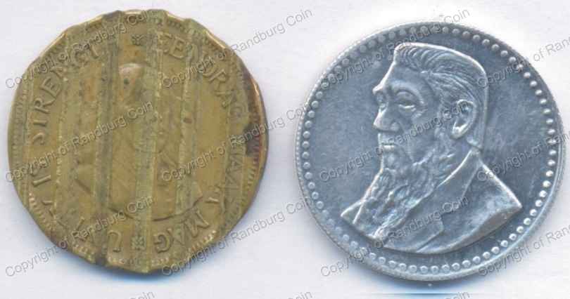 1991 GRC Half Crown Token plus a Crinkled 1961 One Cent