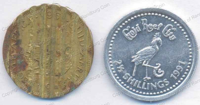 1991 GRC Half Crown Token plus a Crinkled 1961 One Cent