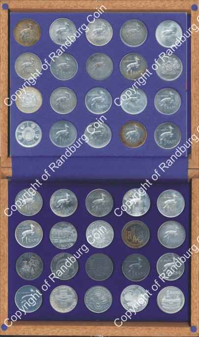 One Rand - *#* 1965 to 1994 Silver R1 Coins Set In Wood Box - mixture ...