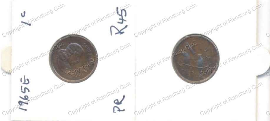One Cent - *#* 1965 SA Proof One Cent English *#* was sold for 350.00 ...