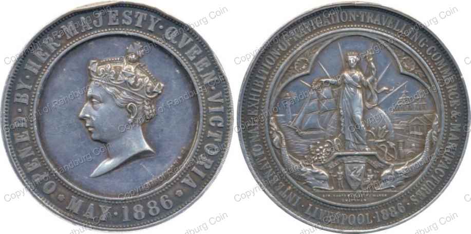 Commemorative - *#*1886 Silver Liverpool International Exhibition-Open ...