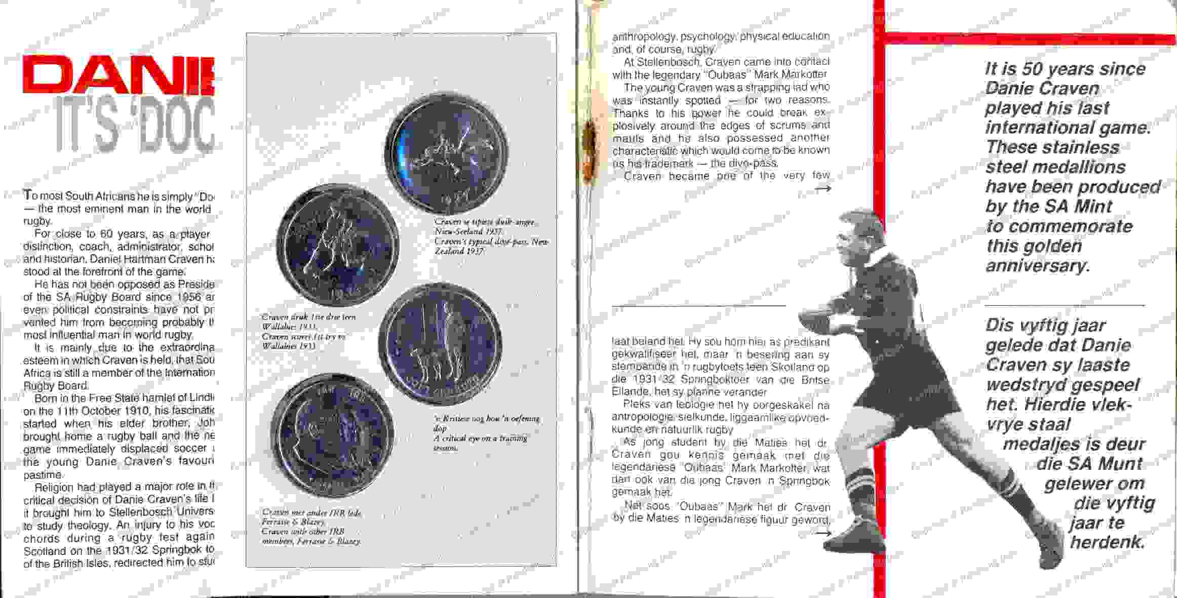 Danie Craven Medallions Folder