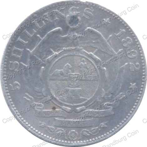 Five Shillings - *#* 1892 ZAR SILVER CROWN SINGLE SHAFT - Judge grade ...
